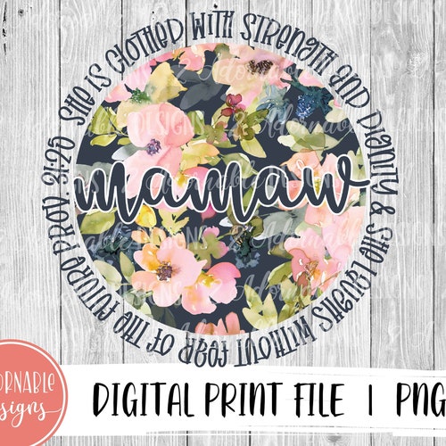 Blessed Mamaw Sublimation Design Printable Png Digital - Etsy