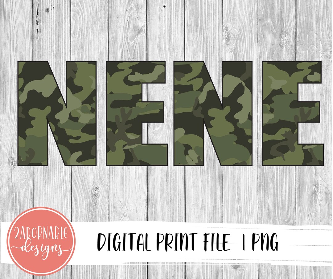NENE Camouflage Camo Sublimation Design PNG File for Sublimation Print ...