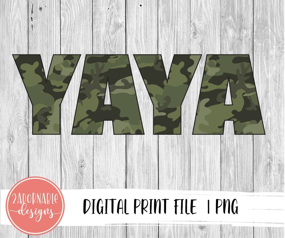 YAYA Camouflage Camo Sublimation Design | PNG File for Sublimation ...