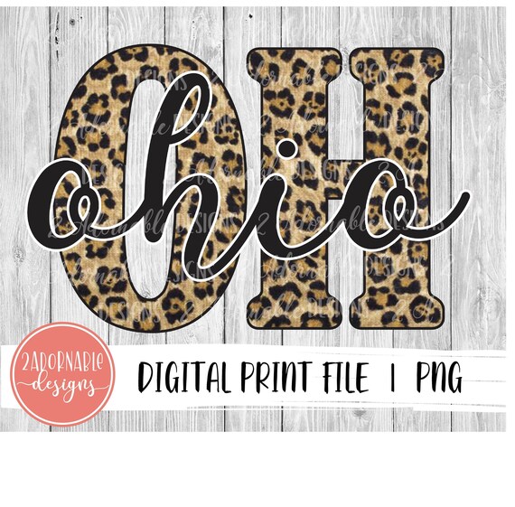 Ohio Leopard Print Sublimation Design Leopard OH State PNG | Etsy New ...