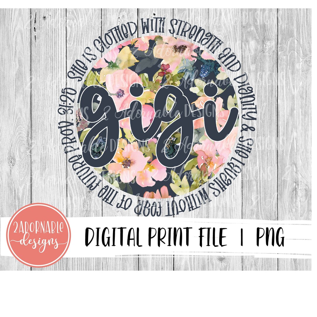 Gigi Floral Sublimation Design | PNG File for Sublimation Print ...