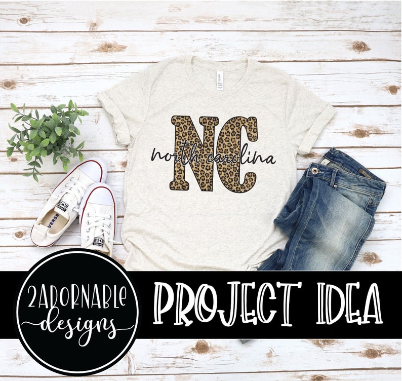 North Carolina Leopard Print Sublimation Design Leopard NC | Etsy