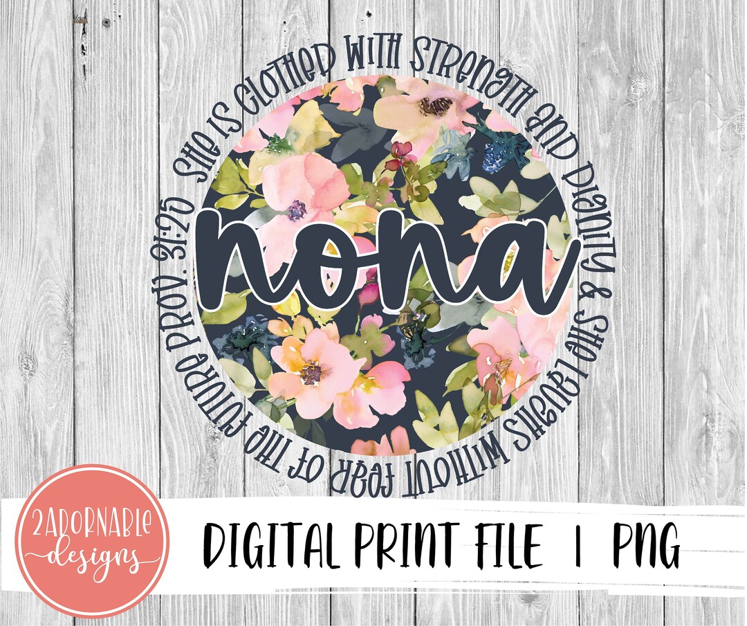 Nona Floral Sublimation Design | PNG File for Sublimation Print ...
