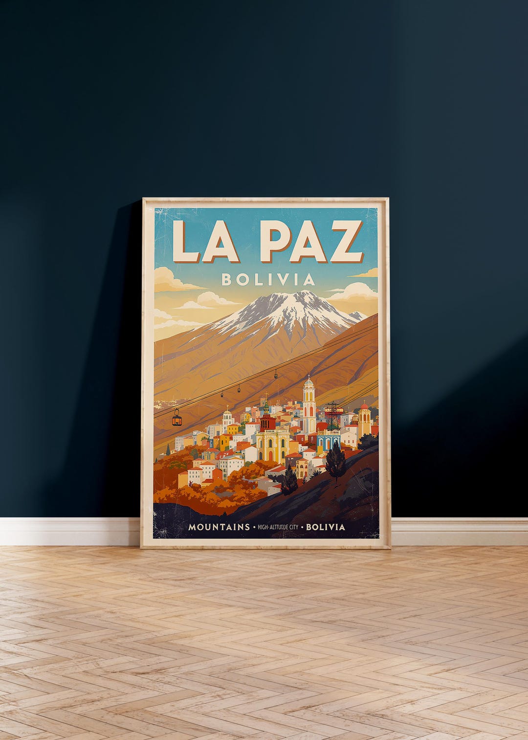 Vintage La Paz Bolivia Travel Poster, Retro Wall Art - Etsy