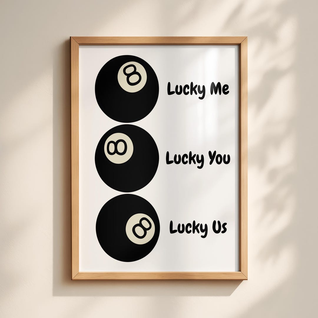 Minimalist Black Number-8 Pool Balls Print – Modern Billiard Art ...