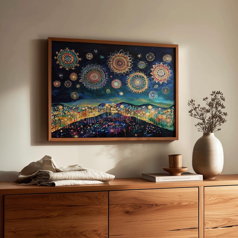 Printable Festive Fireworks Display - Celestial Night Scene, Decorative ...