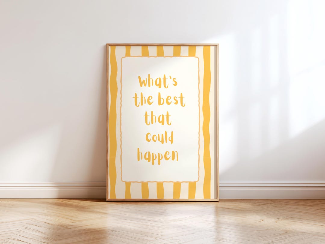 Positive Quote Poster | Yellow Aesthetic Wall Art - Etsy