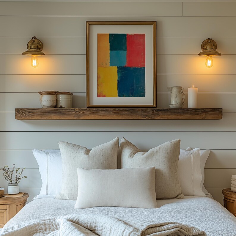 Mid-century Bold Color Block Art - Graphic Abstract Painting, Modern ...
