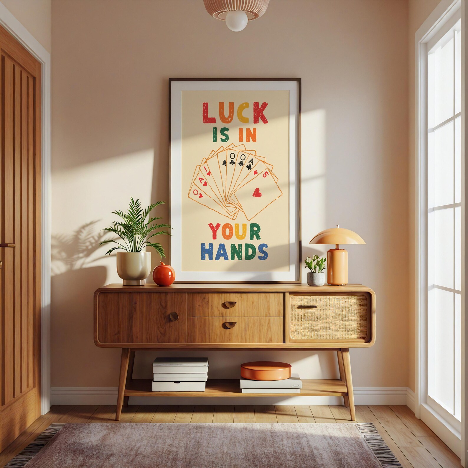Playing Cards Wall Art – Retro Luck Poster, Motivational Print - Etsy