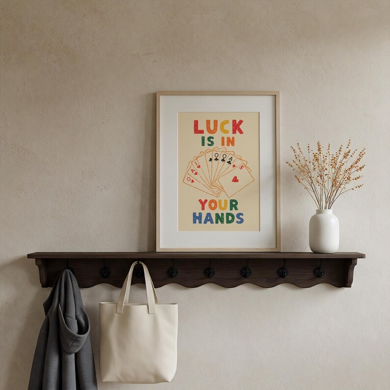 Playing Cards Wall Art – Retro Luck Poster, Motivational Print - Etsy