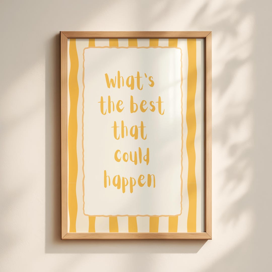 Motivational Quote Print – Mustard Yellow Brush Script (digital ...