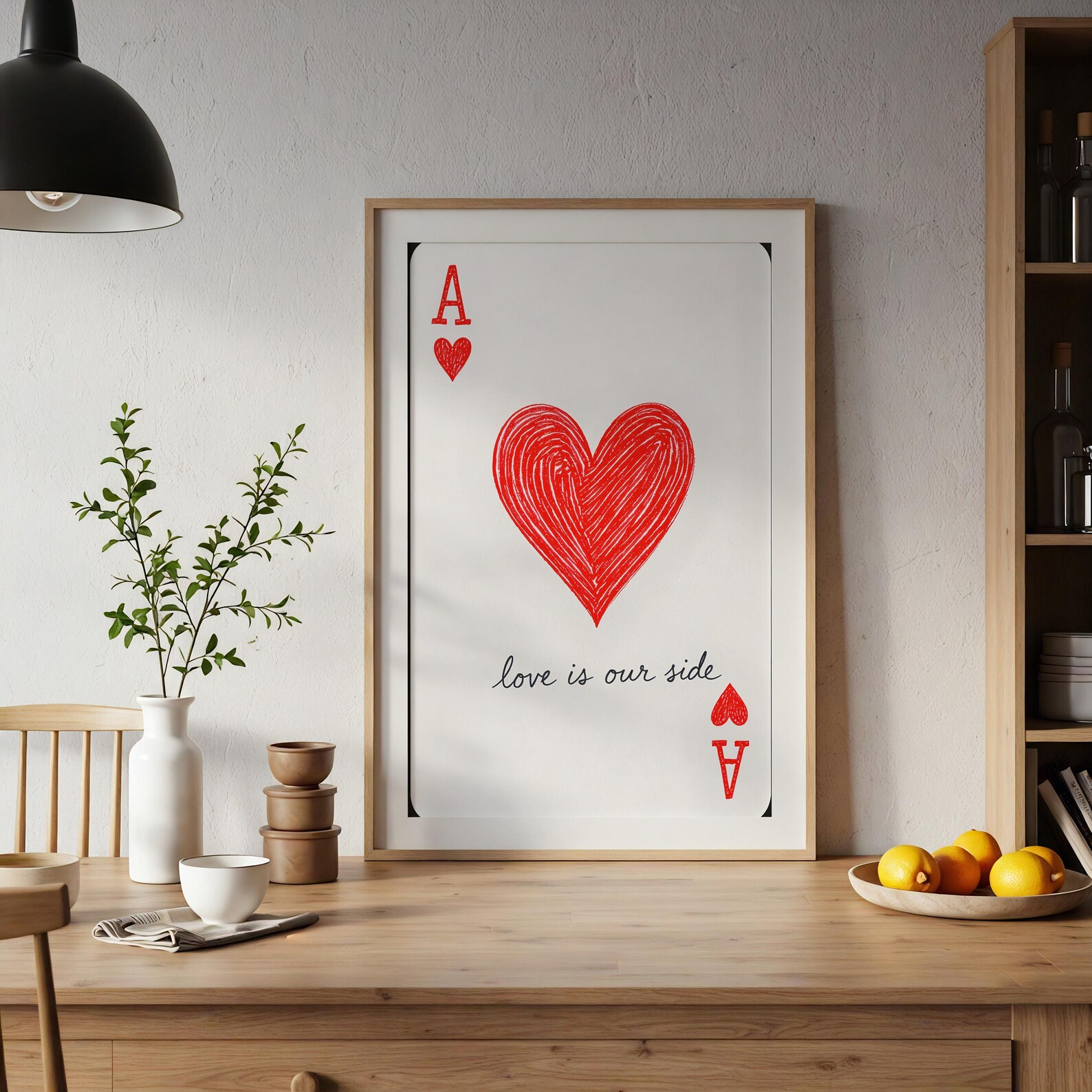 Ace of Hearts Print – Hand-drawn Vintage Playing Card Wall Art - Etsy