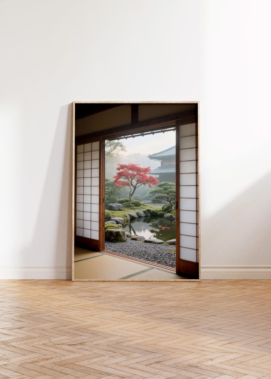 Japanese Zen Garden Window View Poster – Kyoto Wall Art Print, Tranquil ...