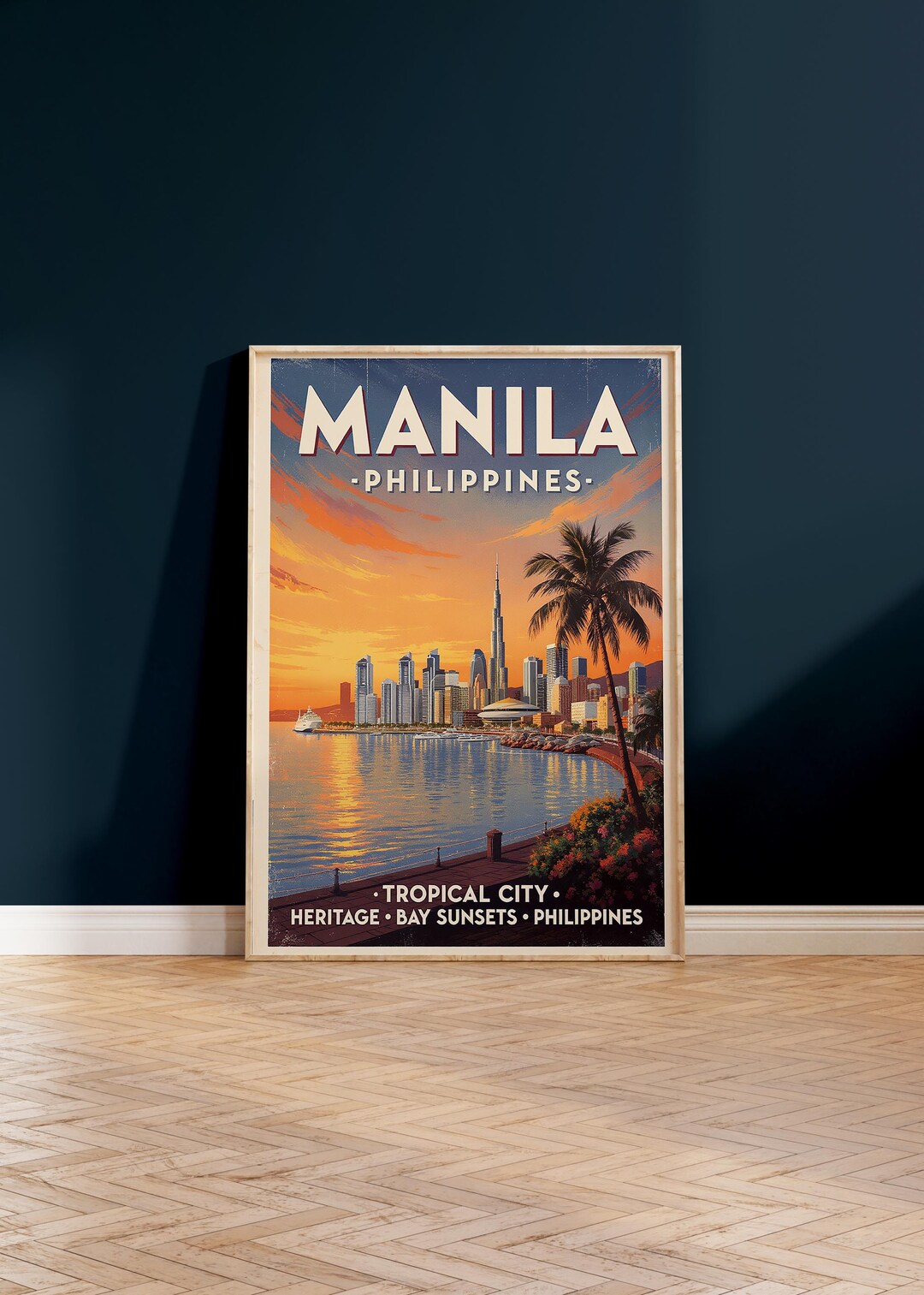 Vintage Manila Philippines Travel Poster, Retro Souvenir Print - Etsy UK