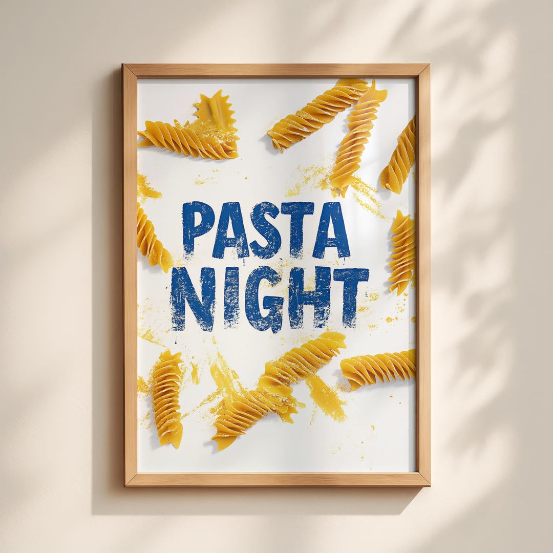 Printable "pasta Night" Poster - Rustic Kitchen Wall Art, Cozy ...