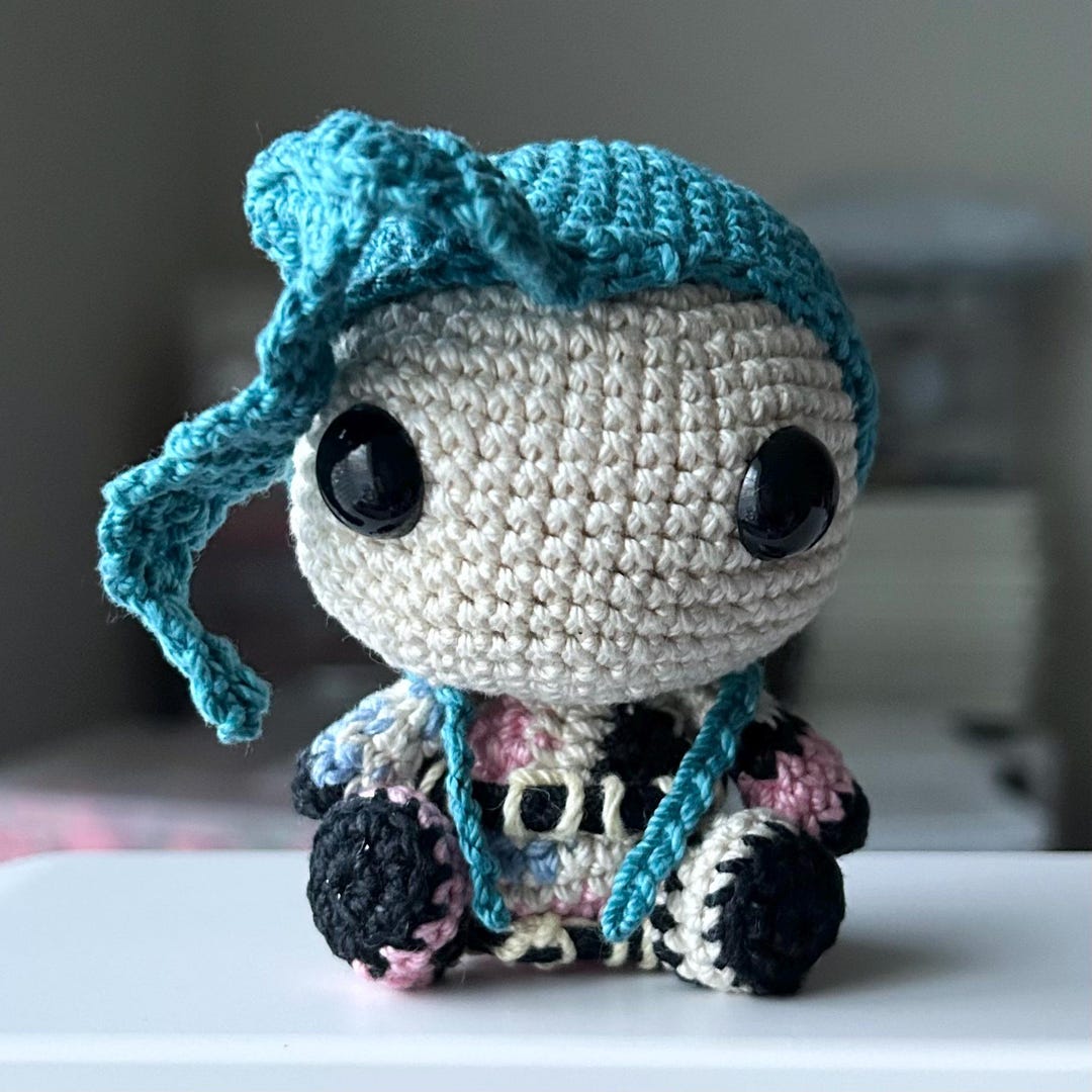 Jinx Amigurumi the Loose Cannon Lol Arcane Crochet Doll Handmade - Etsy