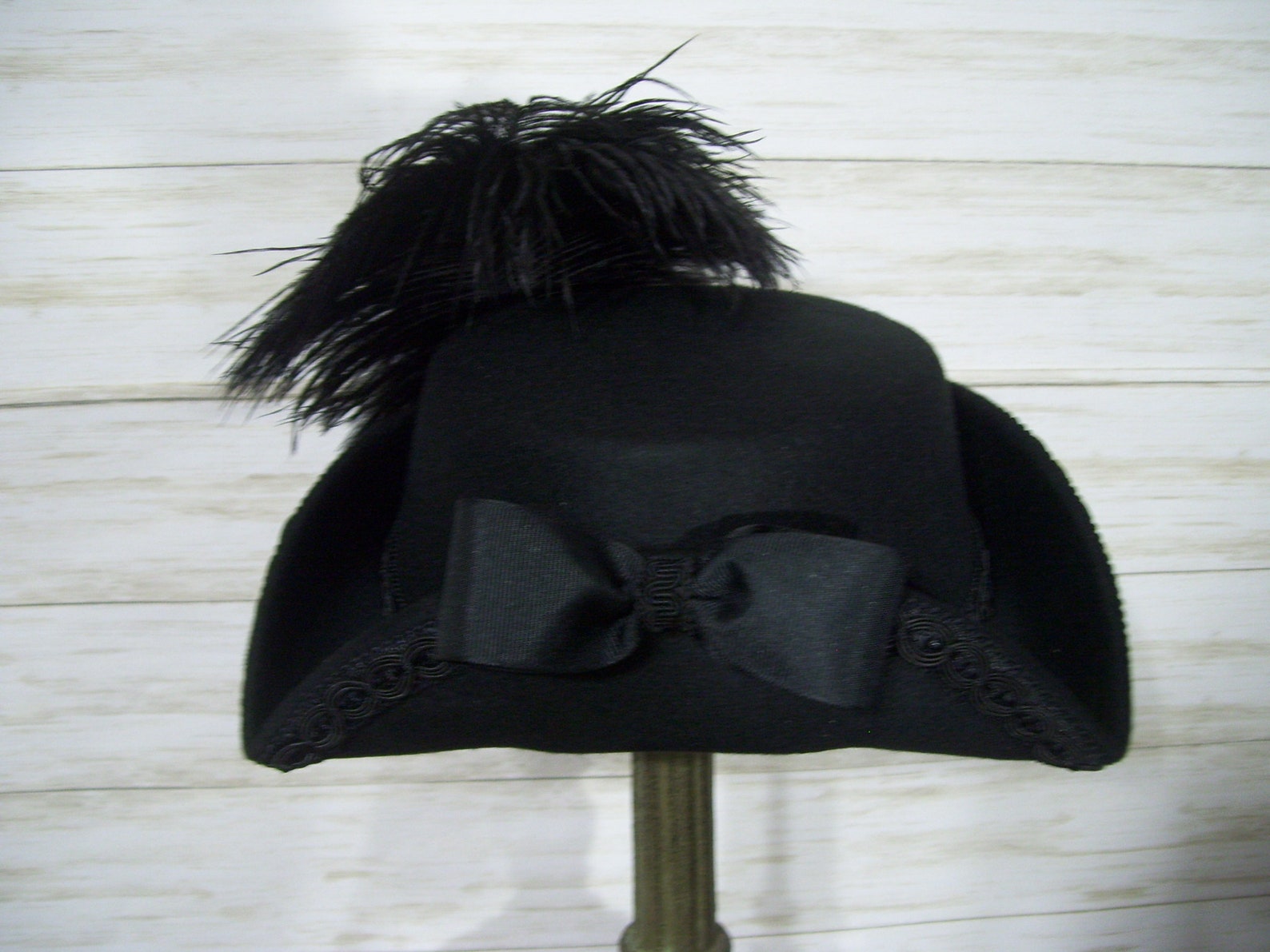 Black Tricorn Hat Renaissance Hat Halloween Tricorn Hat | Etsy