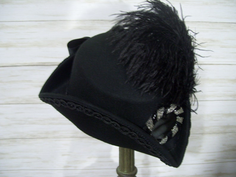 Black Tricorn Hat Renaissance Hat Halloween Tricorn Hat | Etsy