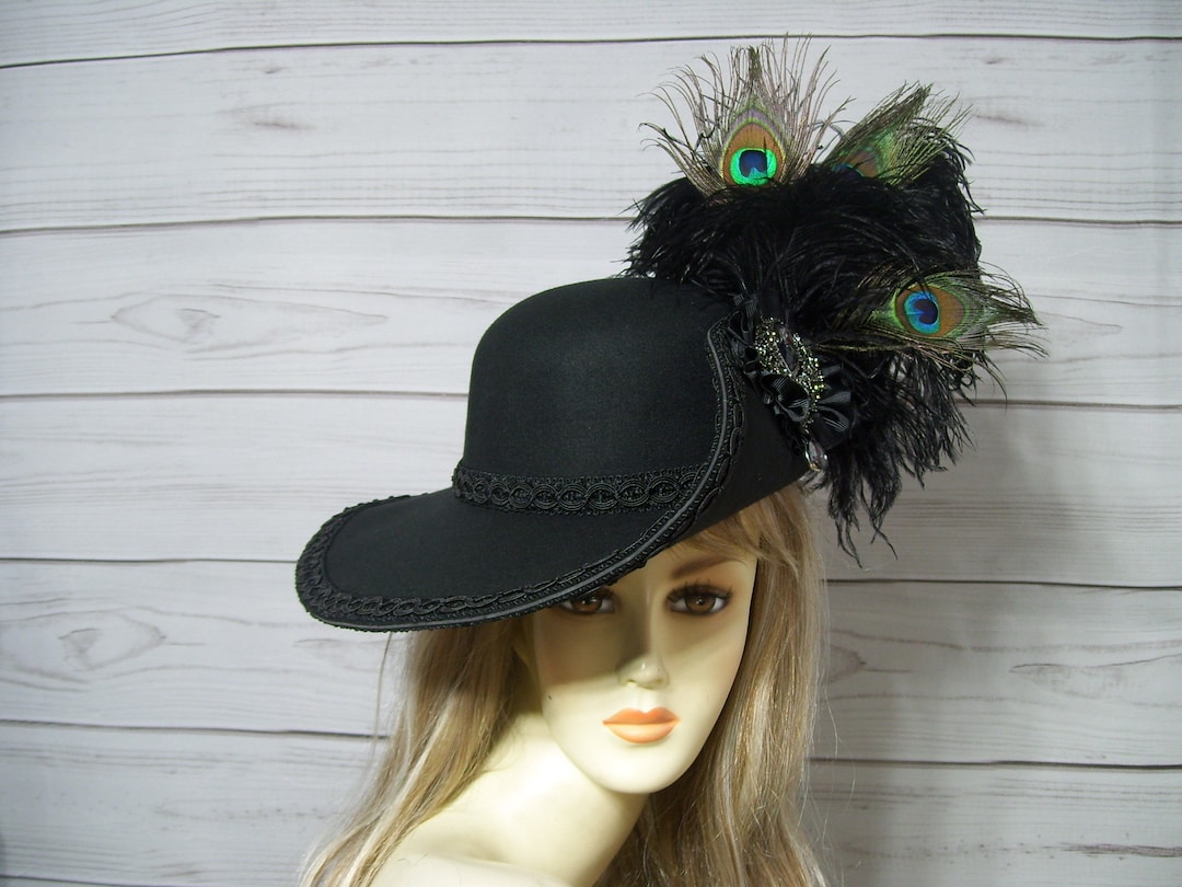 Black Cavalier Hat, Black Pirate Hat, Black Renaissance Hat, 17th ...