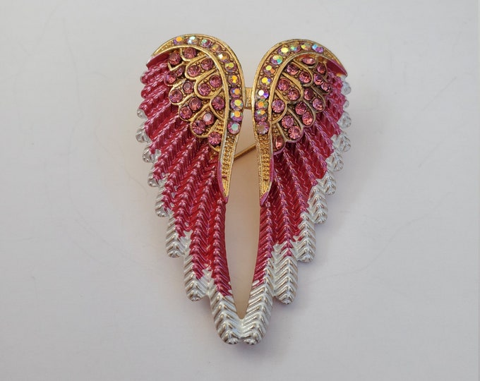 Pink Angel Wings Pin, Angel Wings Brooch, Angel Wing Pendent ...