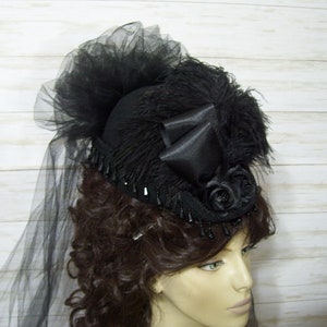 Victorian Mini Riding Hat Black Mini Riding Hat Mourning - Etsy