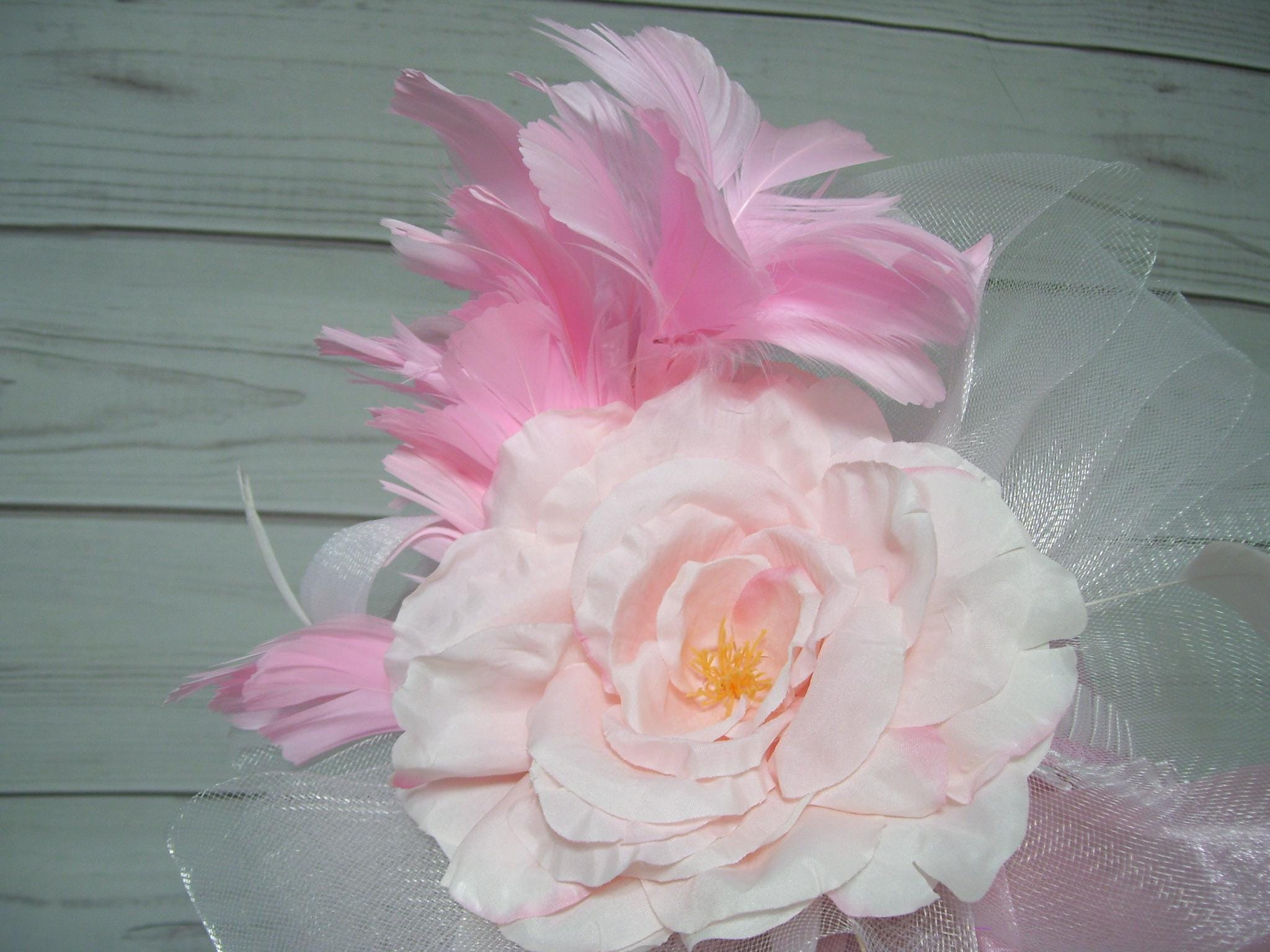 Ladies Light Pink Hat With Big Rose, Kentucky Derby Hat, Easter Hat ...
