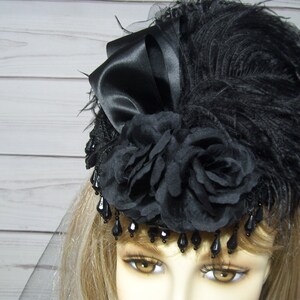 Black MINI Riding Hat, Victorian Mourning Style Hat, Equestrian Hat ...