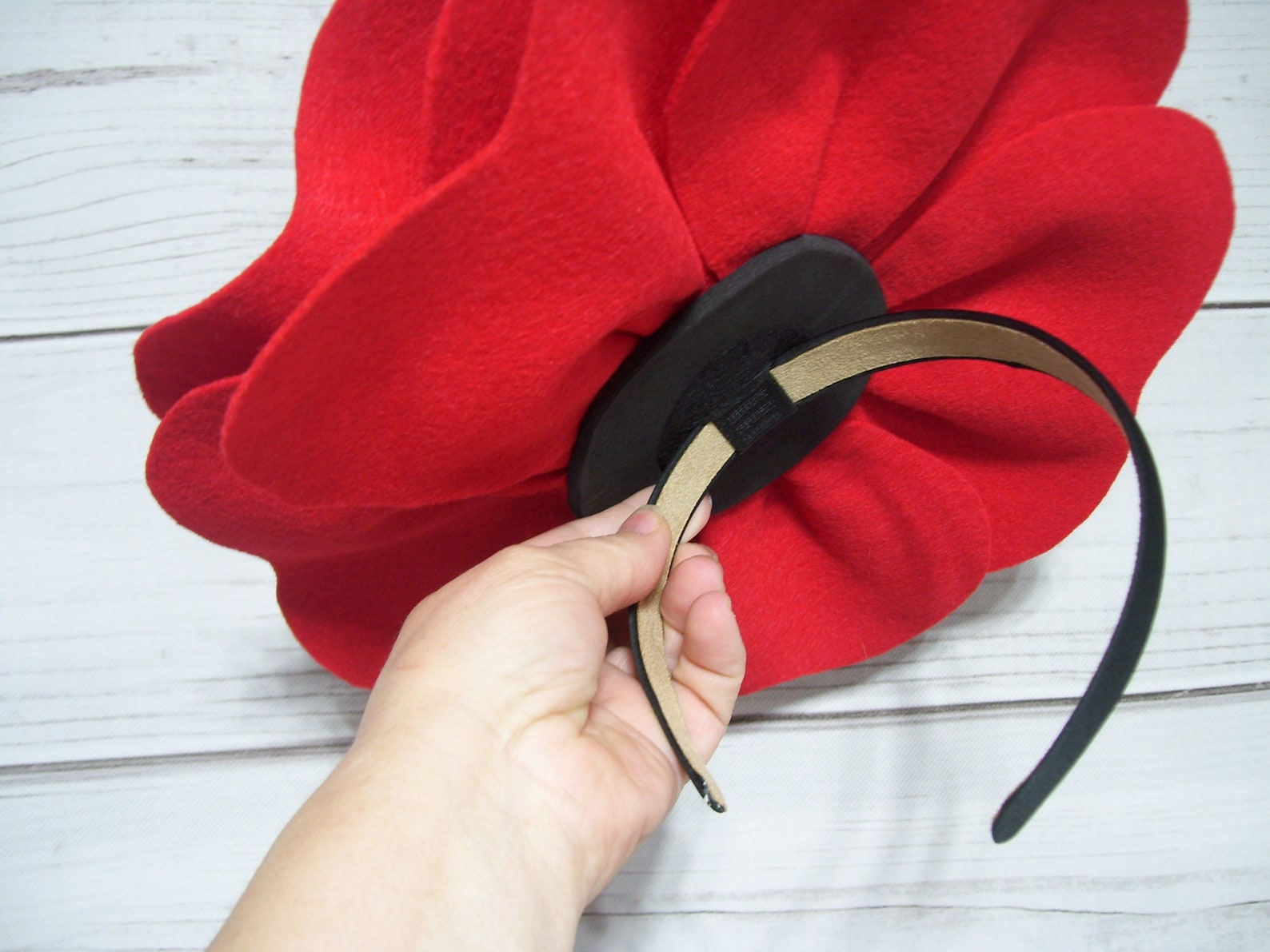 Red Rose Flower Fascinator Hat Kentucky Derby Red Rose Flower Hat ...
