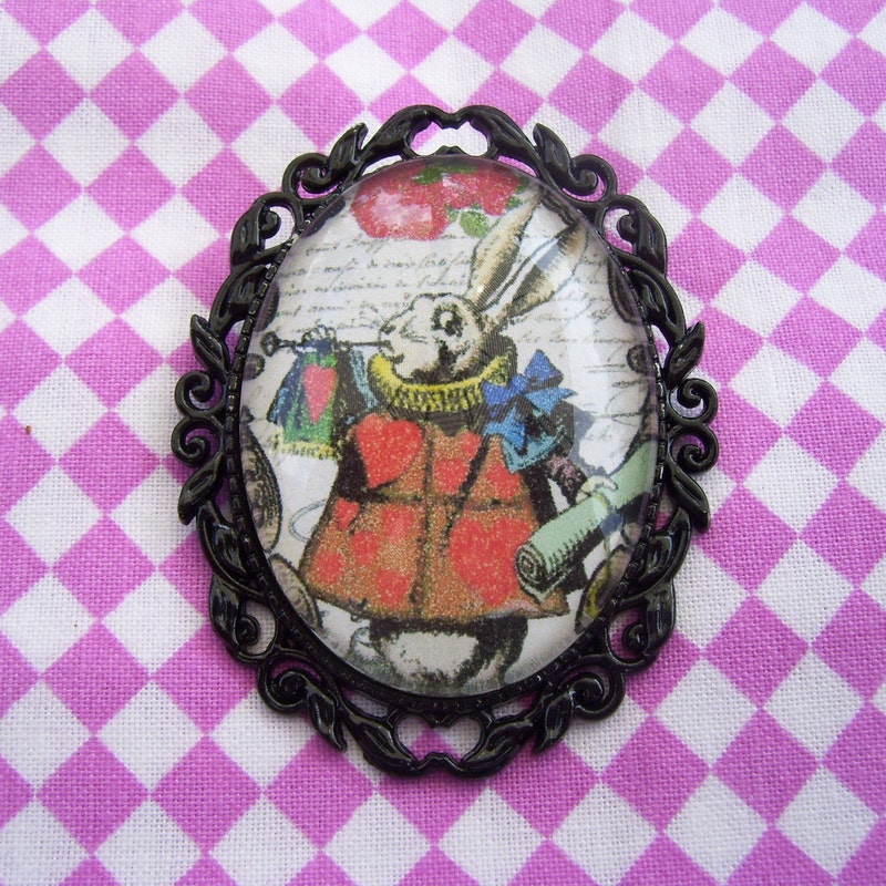 White Rabbit Brooch - Etsy
