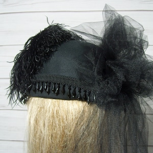 Black Riding Hat Victorian Black Riding Hat, Mourning Hat, 1800s Style ...