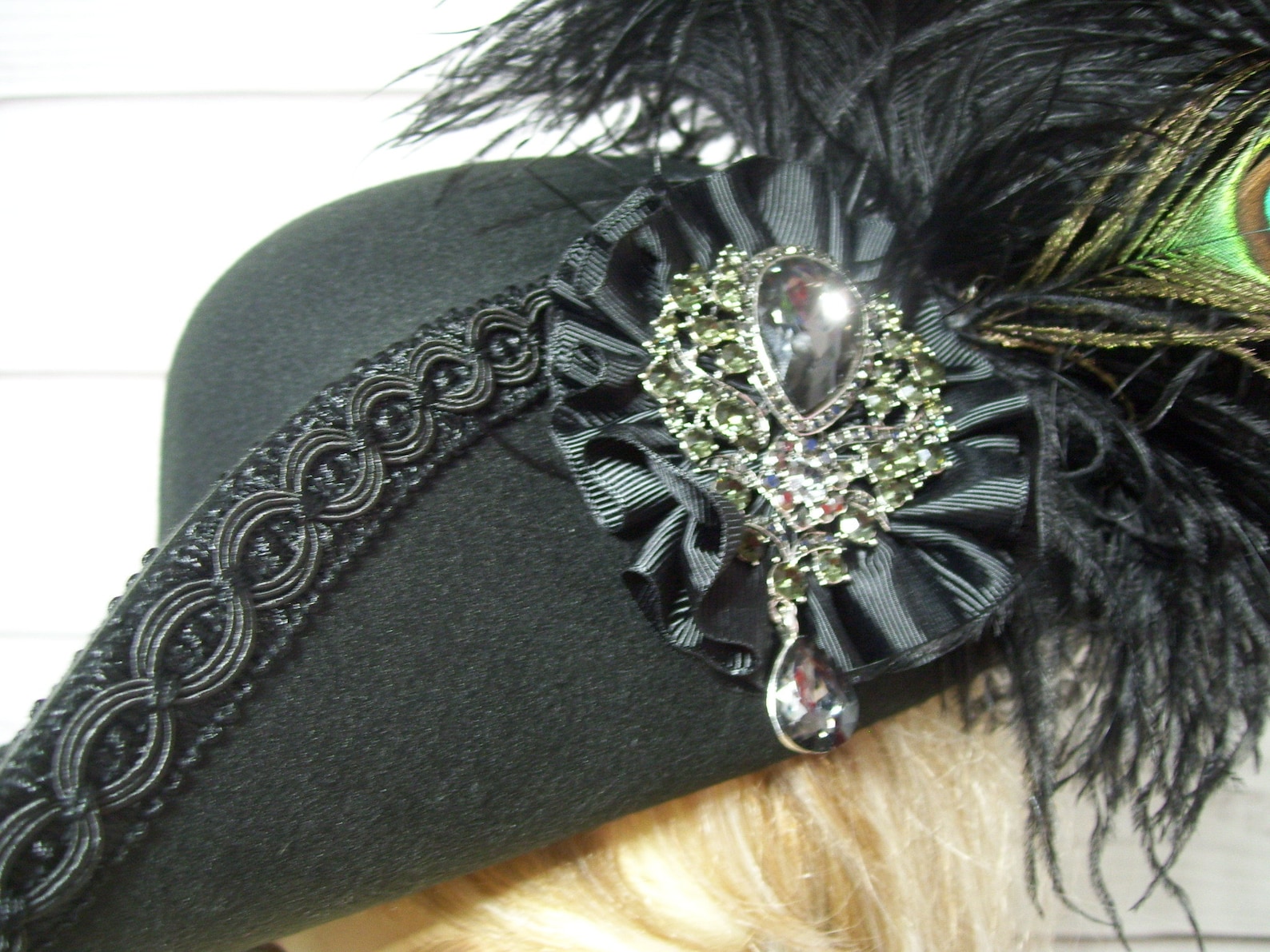 Black Cavalier Hat Black Pirate Hat Black Renaissance Hat - Etsy