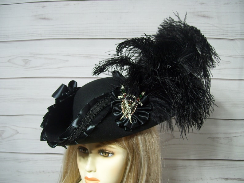 Black Pirate Hat Black Tricorn Hat Sword Renaissance Hat - Etsy