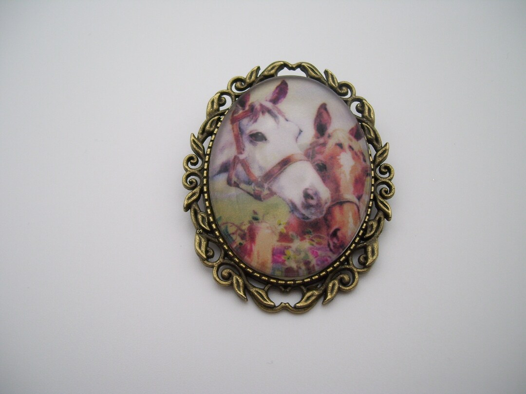 Horse Show Pin, Equestrian Horse Pin, Horse Cameo Pin Brooch, Kentucky ...