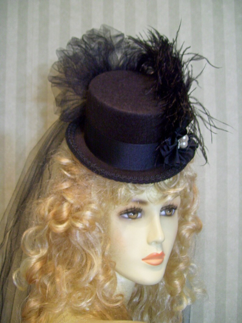 Black Mini Top Hat Black Mini Halloween Hat Cosplay Hat Neo - Etsy