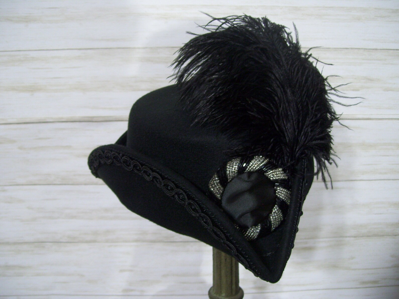 Black Tricorn Hat Renaissance Hat Halloween Tricorn Hat | Etsy