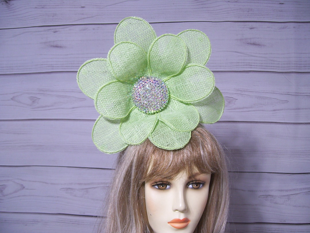 Green Daisy Flower Fascinator Kentucky Derby Fascinate Hat, Easter ...