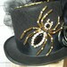 Ladies Black Top Hat, Spiders Halloween Hat, Halloween Party Top Hat ...