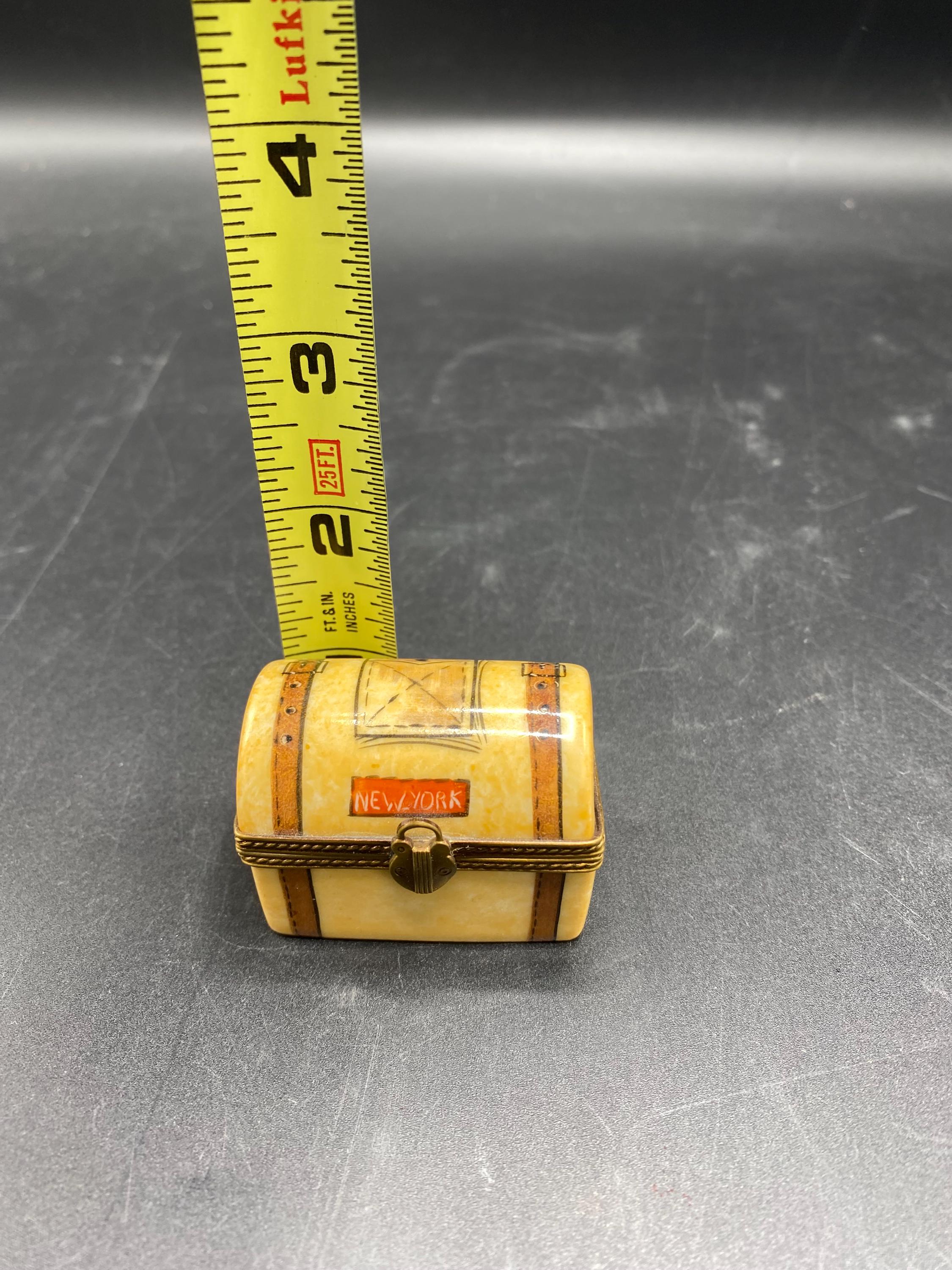 Adorable Hand Painted French Limoges "paris to New York" Traveler's ...