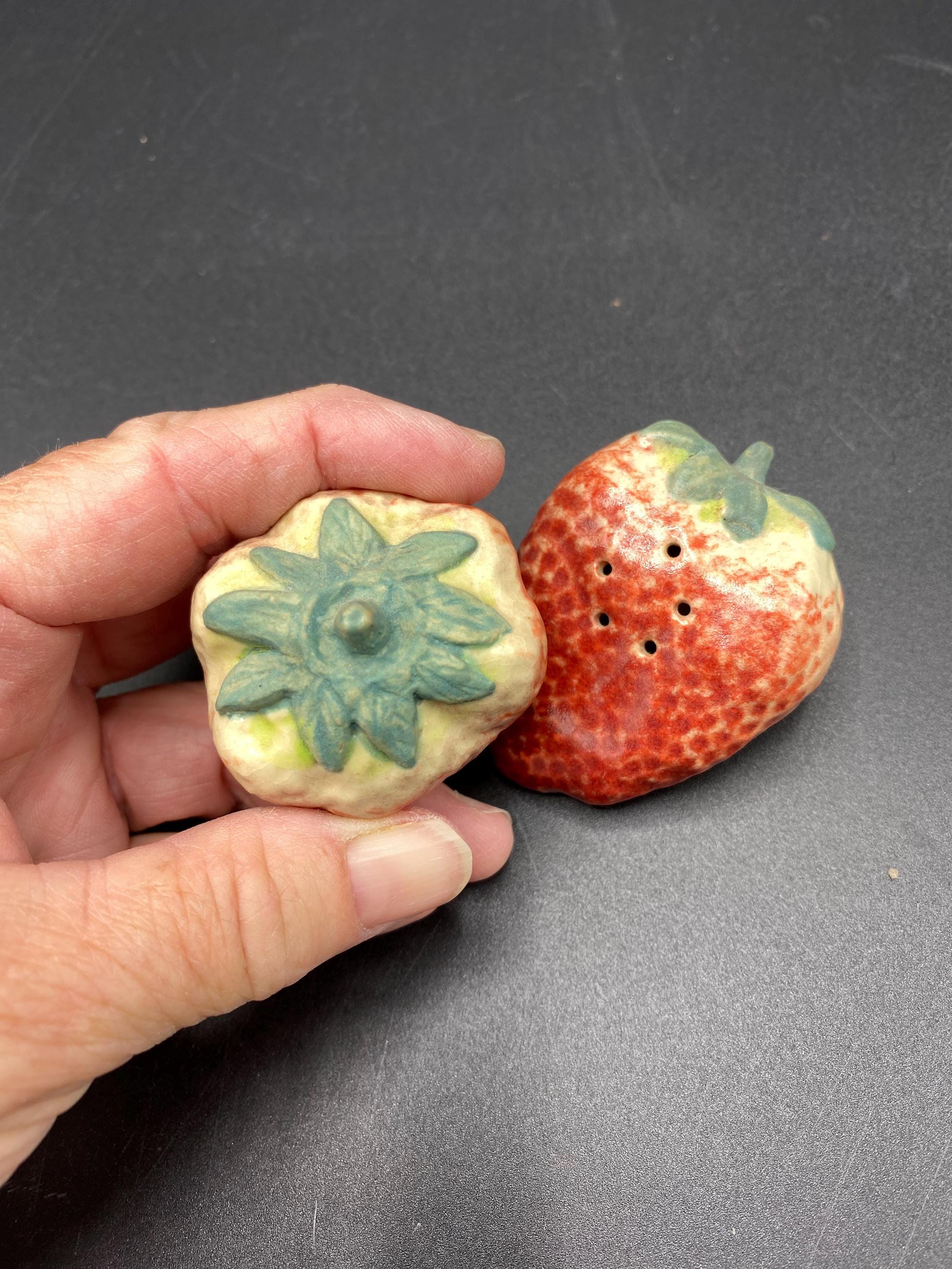 Rare Patricia Garrett Ceramic Strawberry Salt and Pepper Shakers - Etsy