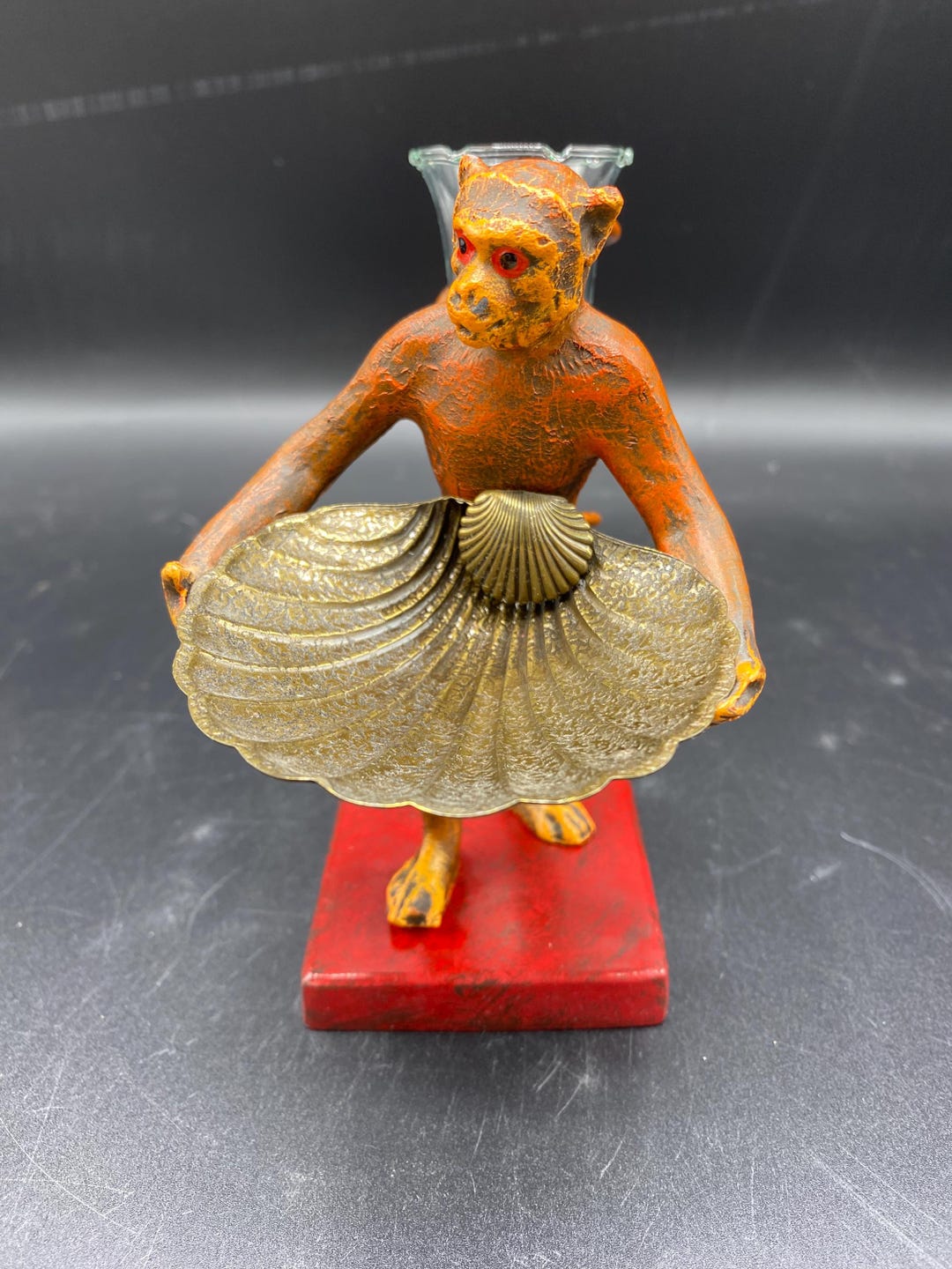 Petites Choses Monkey Bud Vase With Shell. Made in USA - Etsy