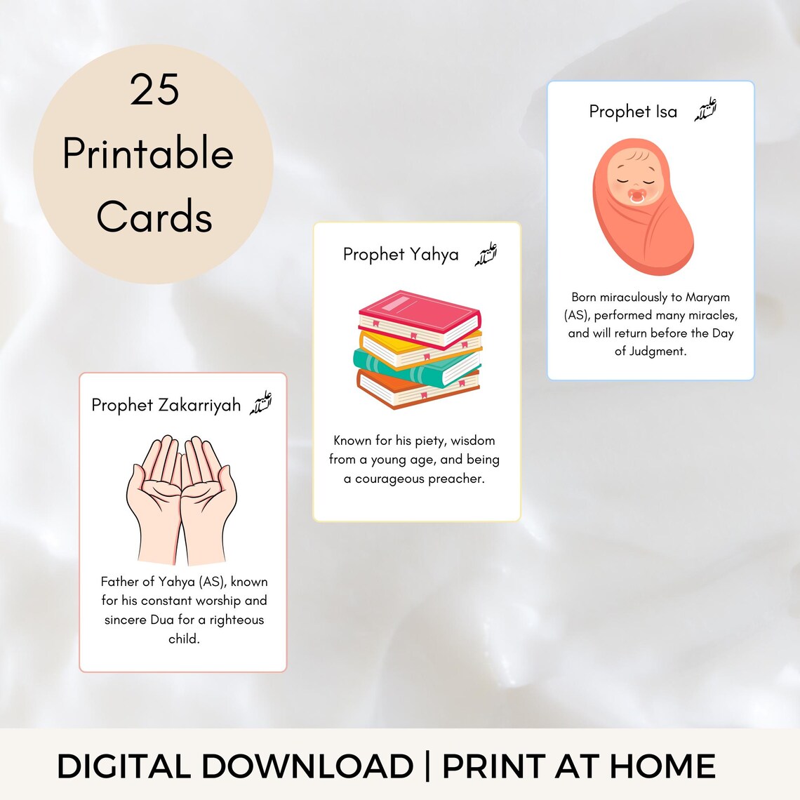 Prophets of Islam Flashcards: Islamic Learning for Kids (digital ...