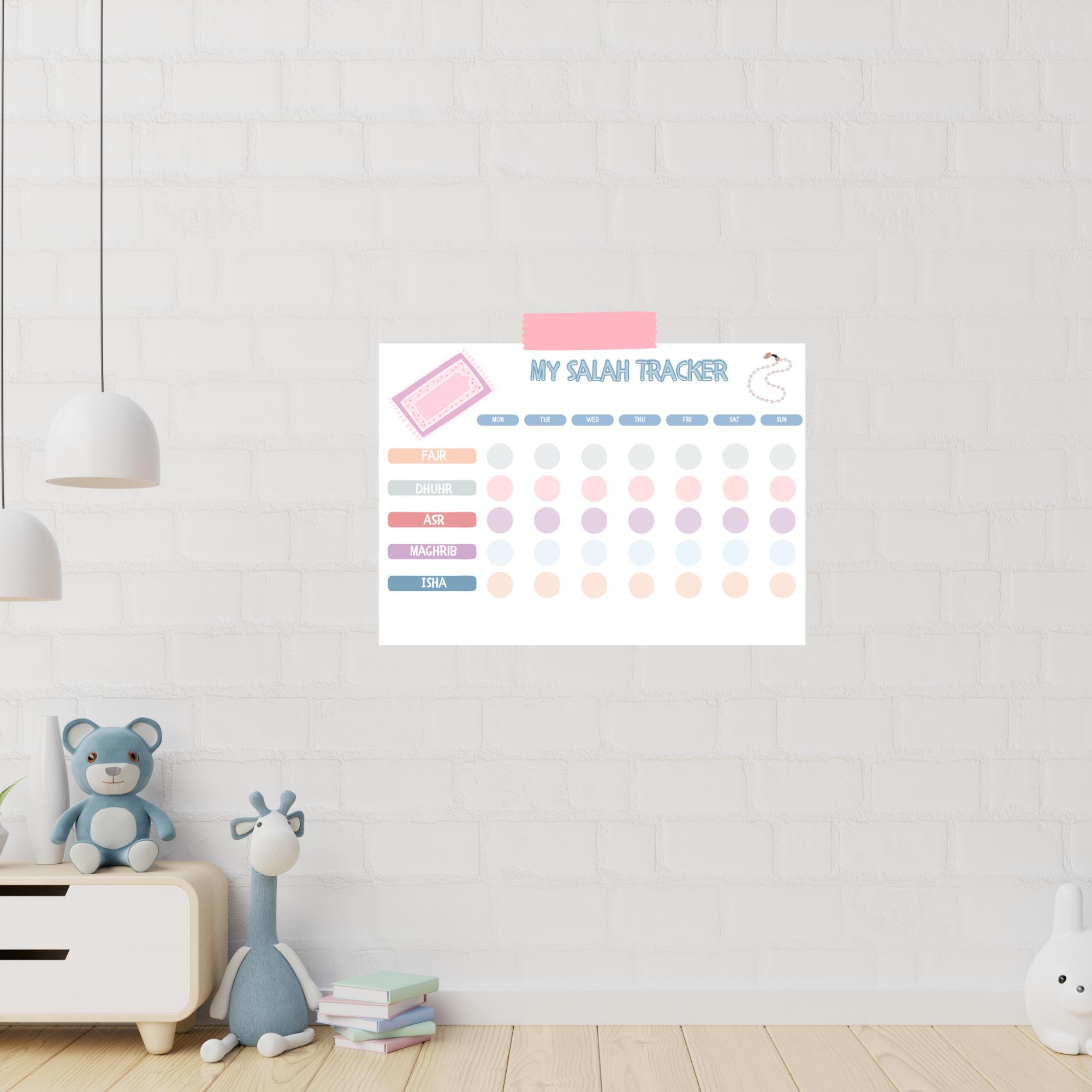 Printable Islamic Salah Chart for Kids | Digital Salah Tracker | Daily ...