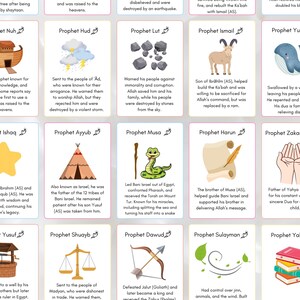 Prophets of Islam Flashcards: Islamic Learning for Kids (digital ...