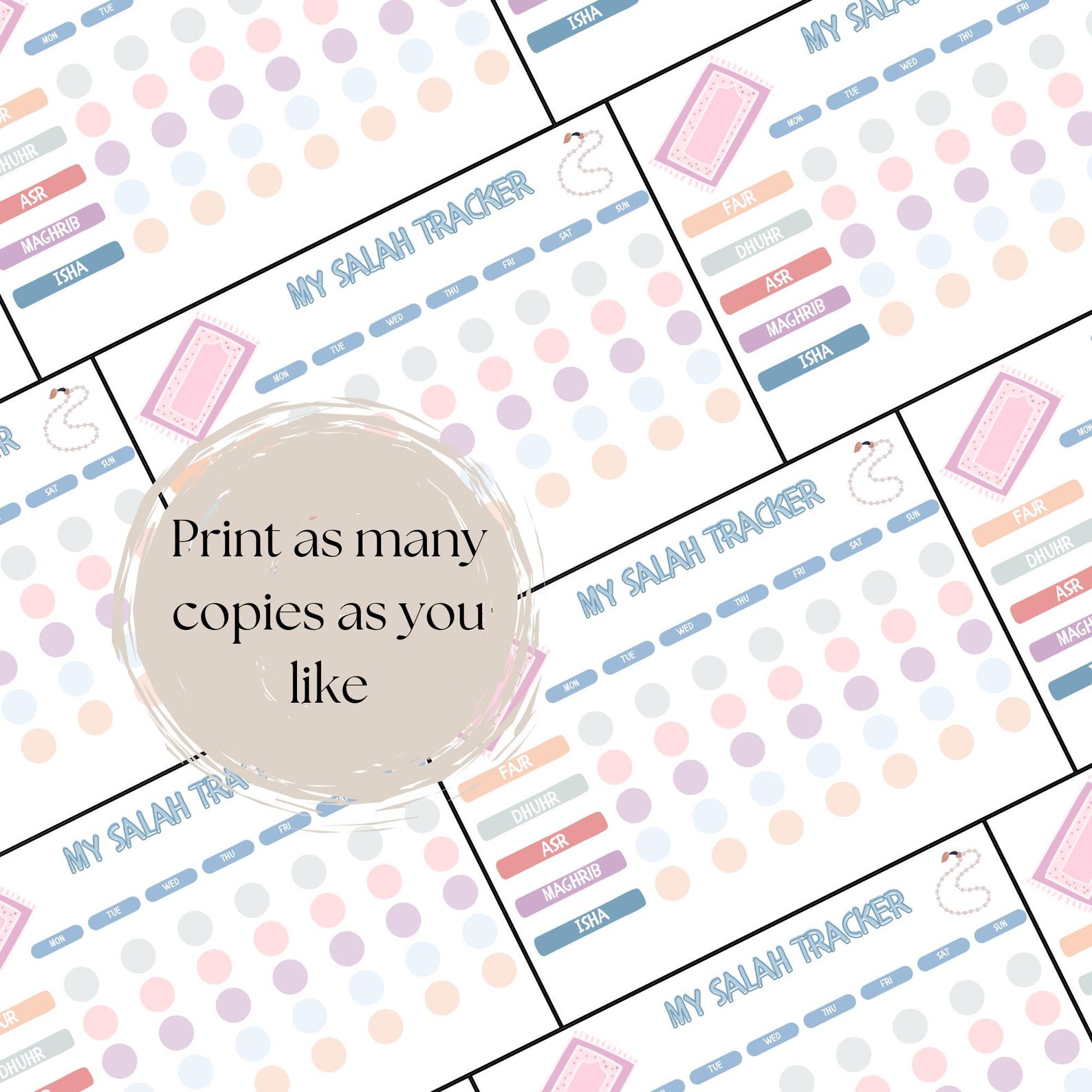 Printable Islamic Salah Chart for Kids | Digital Salah Tracker | Daily ...