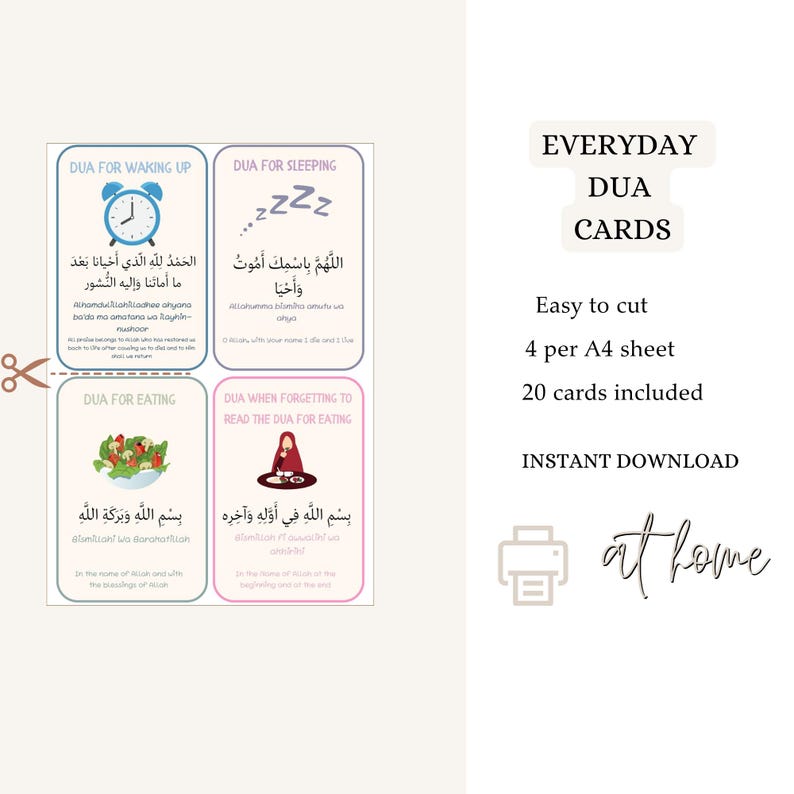 Islamic Dua Flashcards | Digital Download | Fun & Educational for Kids ...