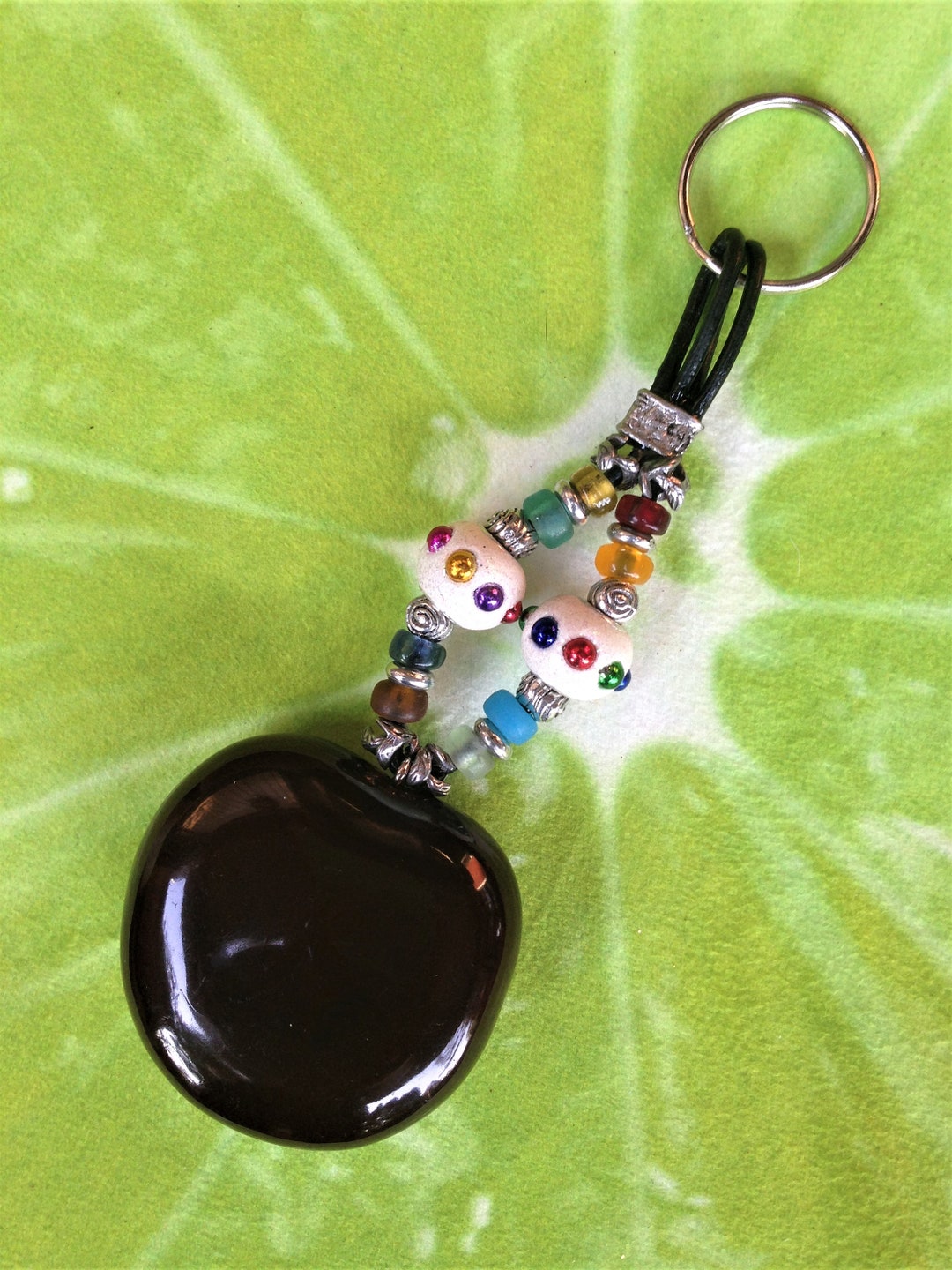 Lucky Key Chain - Polished Rainforest Seaheart Sea Bean - Etsy