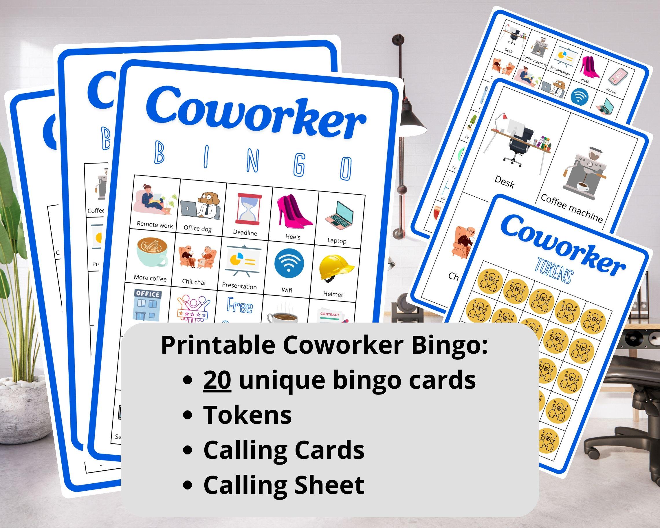 Coworker Bingo - 20 Cards - Office Bingo - Team Building Games - Work ...