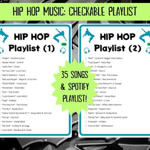 60 Hip Hop Music Bingo Cards Music Bingo 2010's 2020's Hip Hop Music ...