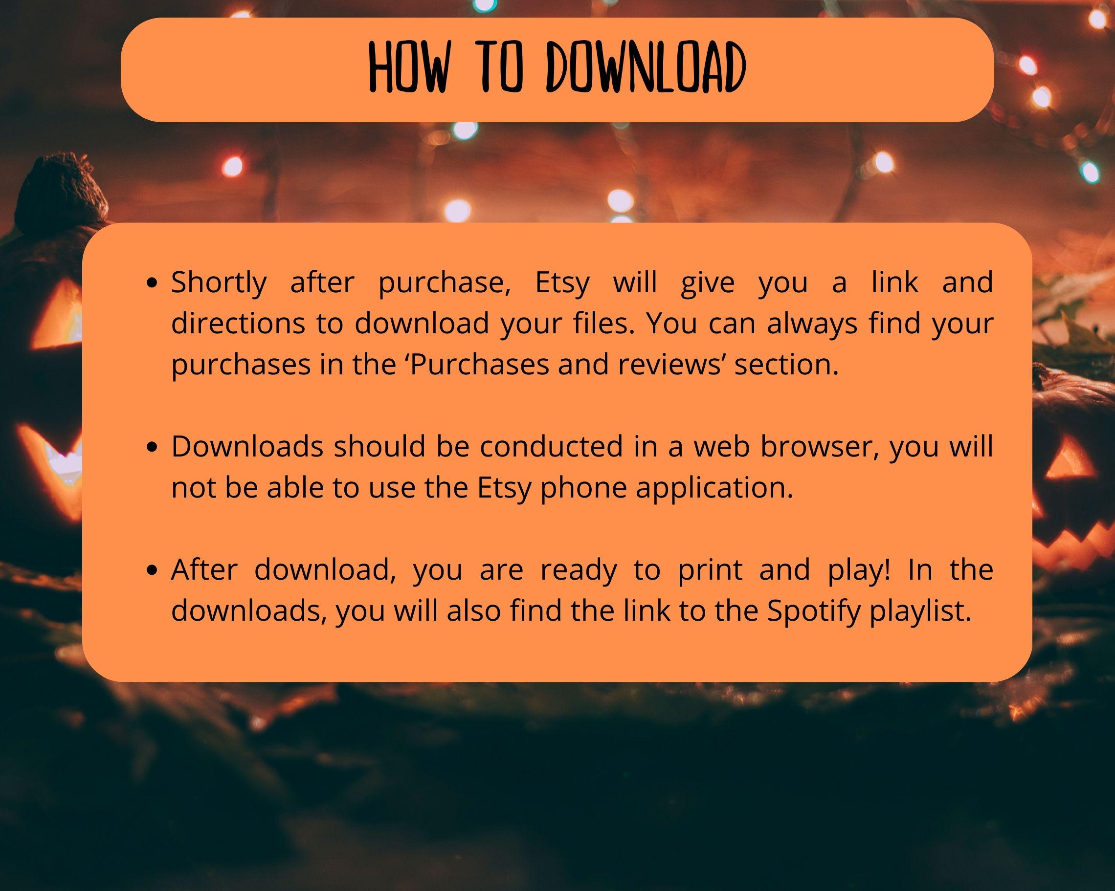 40 Halloween Music Bingo Cards - Halloween Music Game Including Spotify ...