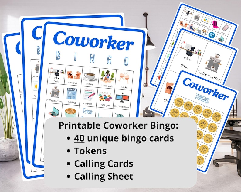 40 Coworker Office Bingo Cards - Team Building Activities - Employee ...